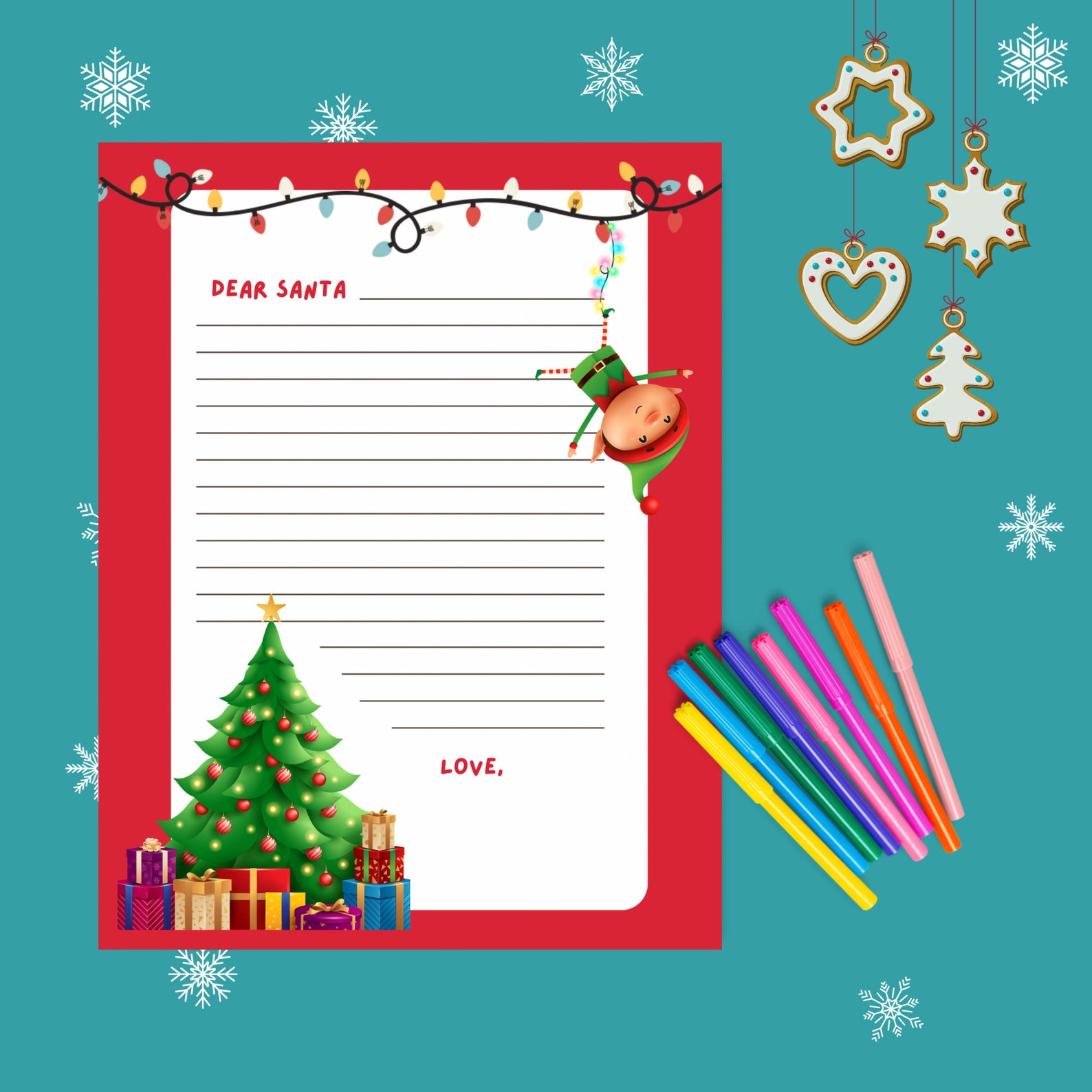 Letter to Santa Christmas Cards Kids Santa Letter Letter to Santa ...