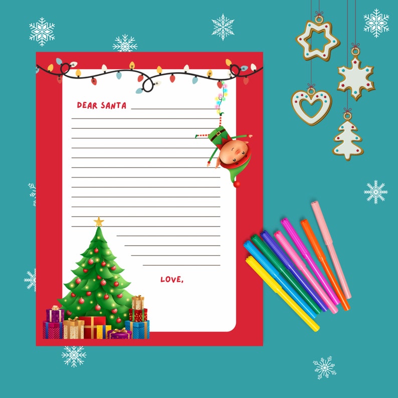 Letter to Santa Christmas Cards Kids Santa Letter Letter to Santa ...