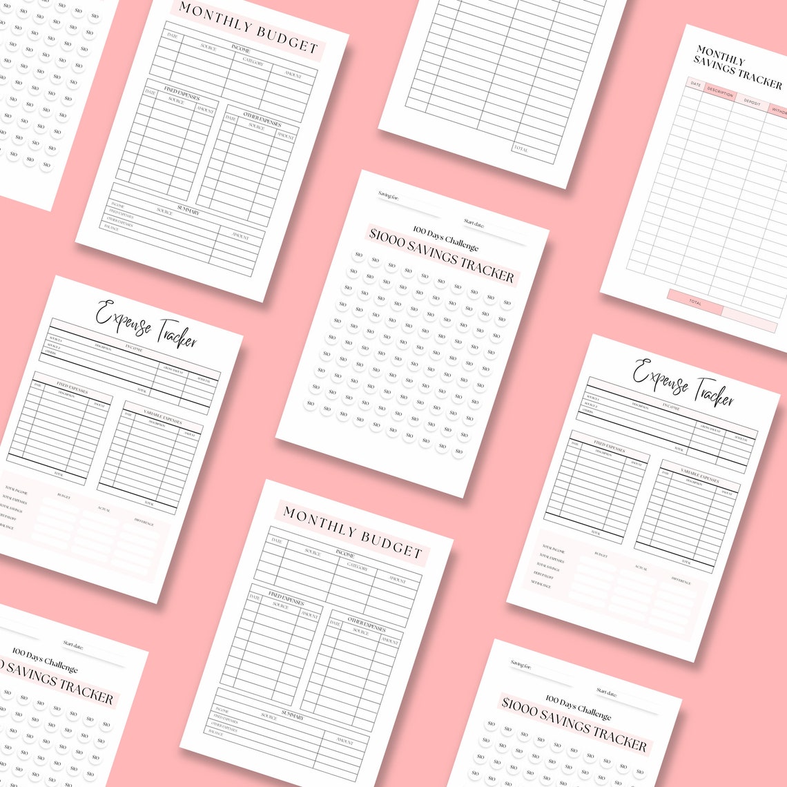 Budget Planner Bundle Daily Budget Tracker Savings Worksheet Printable ...