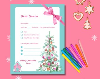 Printable Santa Letter for Kids Christmas Wish List Kids - Etsy