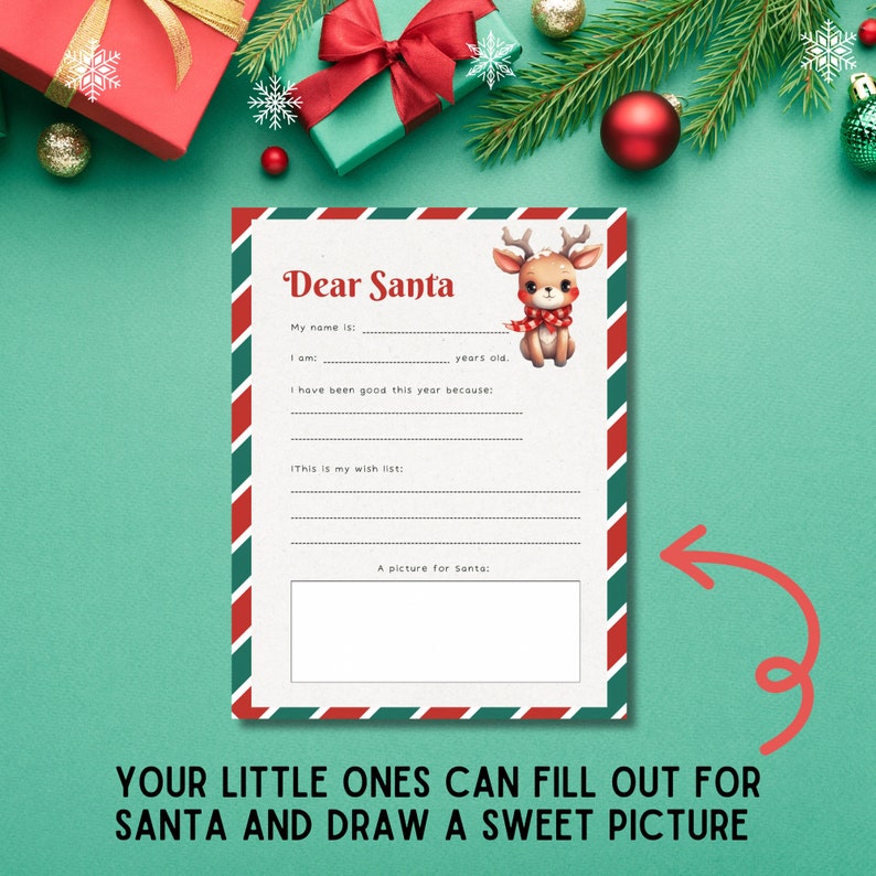 Classic Letter to Santa Christmas Wish List Kids Santa Letter Letter to ...