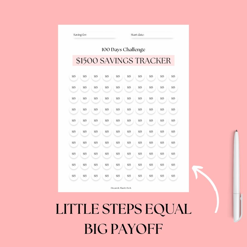 Savings Tracker | Printable Savings Worksheet | Expense Tracker ...