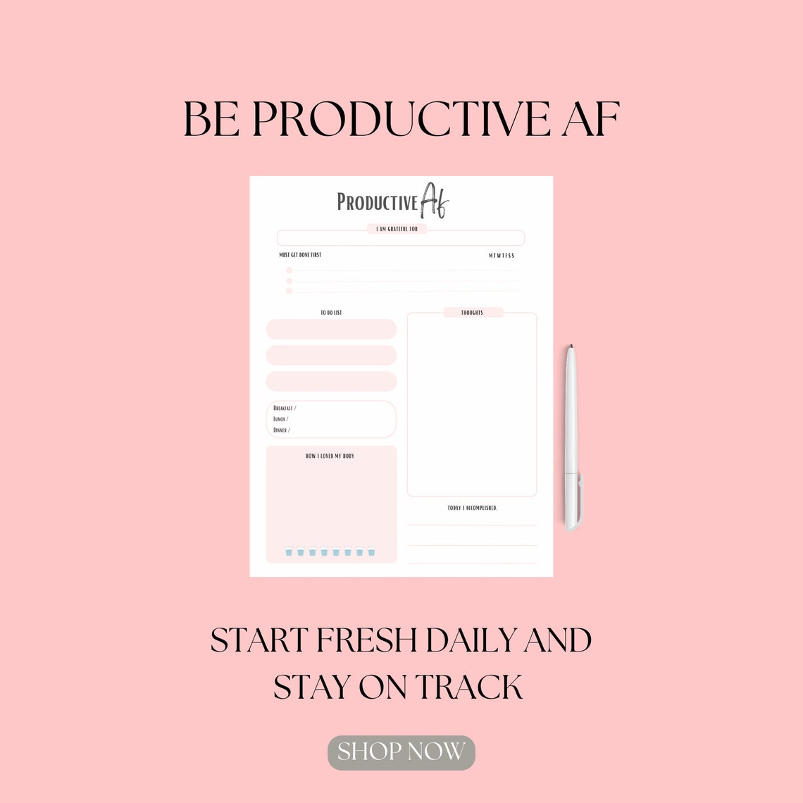 Productive AF Printable To-do List Daily to Do List Daily - Etsy