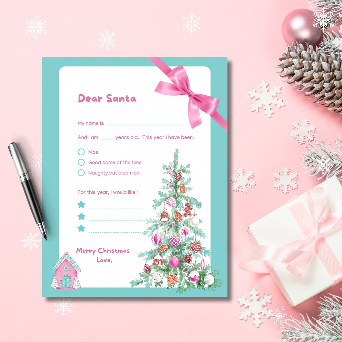 Printable Santa Letter for Kids Christmas Wish List Kids - Etsy