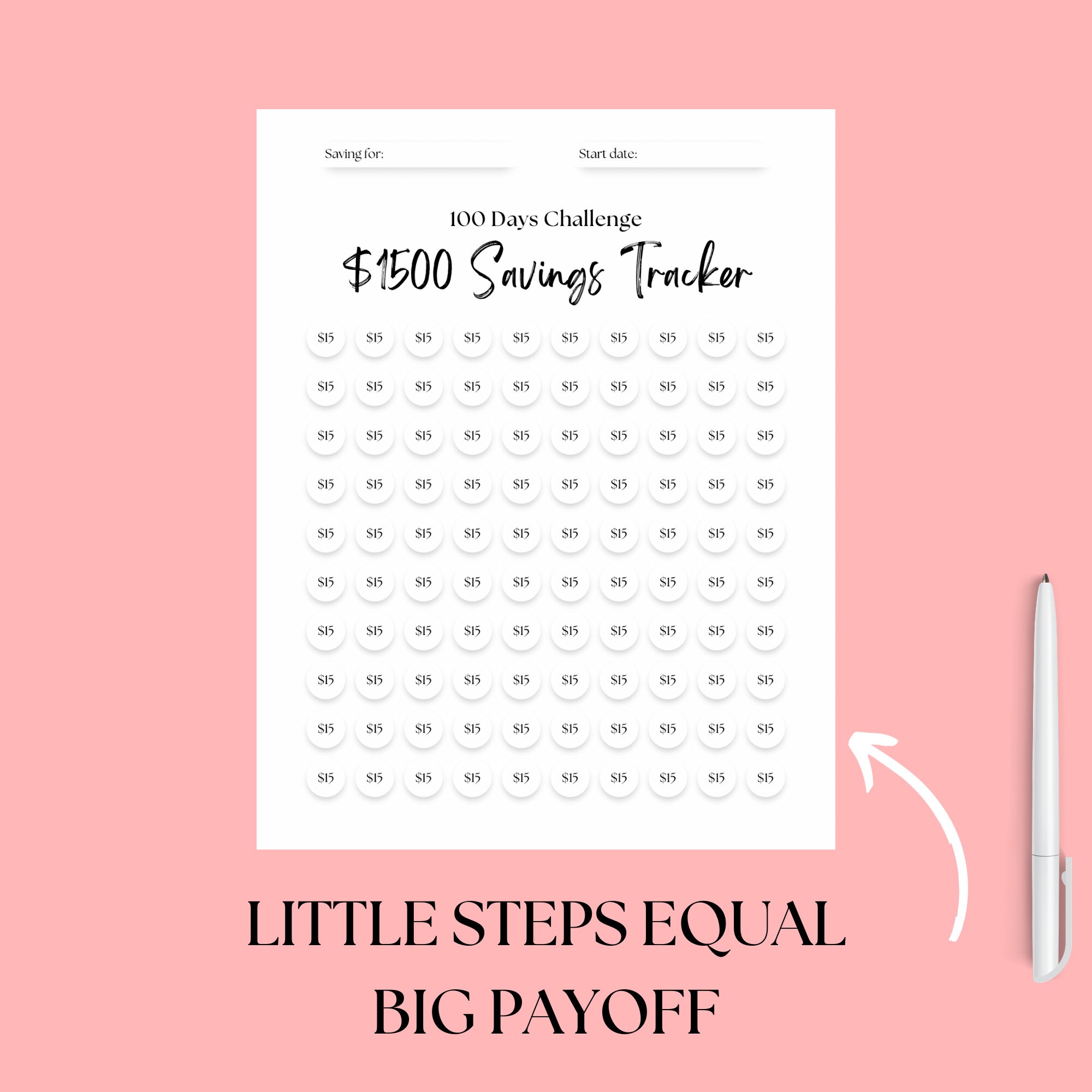Savings Tracker | Printable Savings Worksheet | Expense Tracker ...