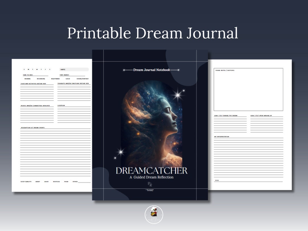 Printable Dream Journal, Dreamcatcher, A Notebook for Dream Reflection ...