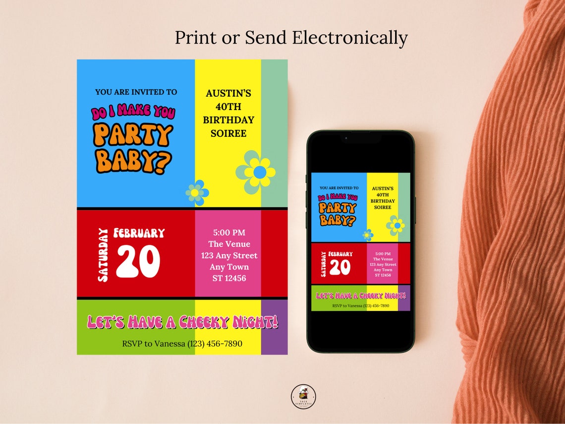 Austin Powers Party Invitation, 60s Themed Birthday Invite - Etsy