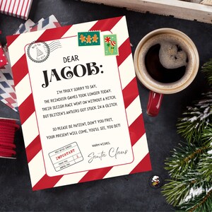 Delayed Present Letter From Santa, Custom Santa Note - Etsy