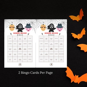 Printable Horror Movie Bingo Cards, Fun Game Night Activity, Instant ...