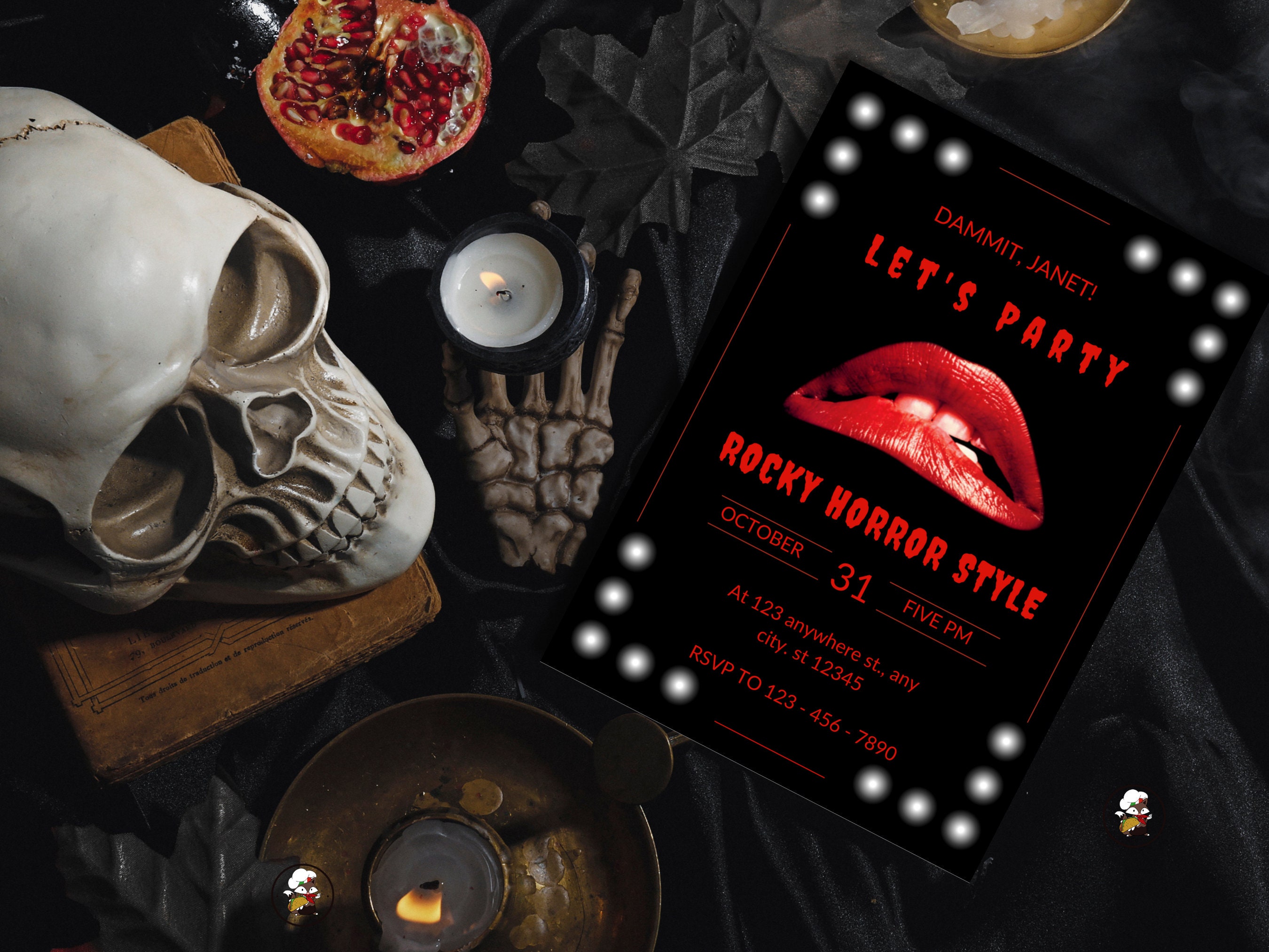 Halloween Party Invitations, Rocky Horror Party Invitation, Rocky ...