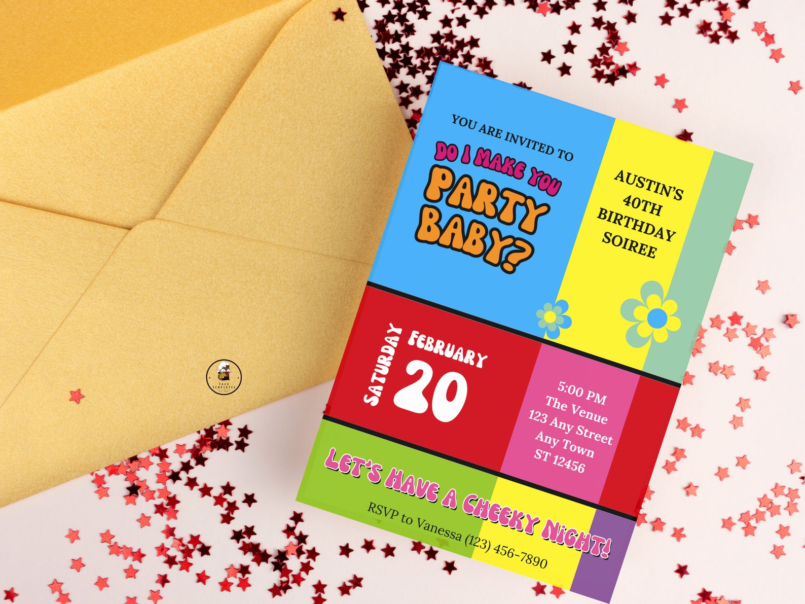 Austin Powers Party Invitation, 60s Themed Birthday Invite - Etsy