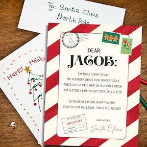 Delayed Present Letter From Santa, Custom Santa Note - Etsy