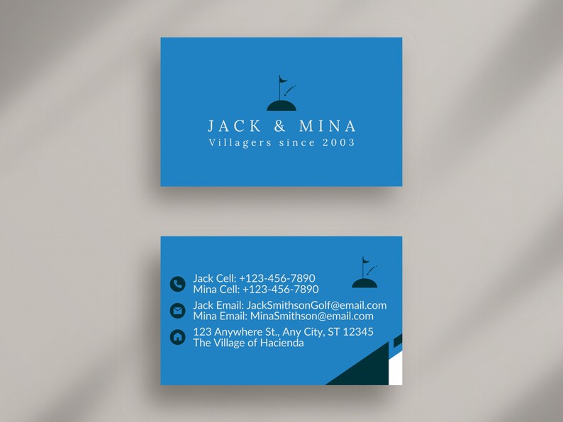 Couples Social Business Card: Editable Contact Card (digital Download ...