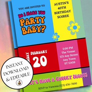 Austin Powers Party Invitation, 60s Themed Birthday Invite - Etsy