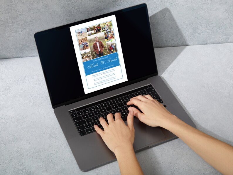 Memorial Tribute Posters, Collage Posters for Funerals, Celebration of ...