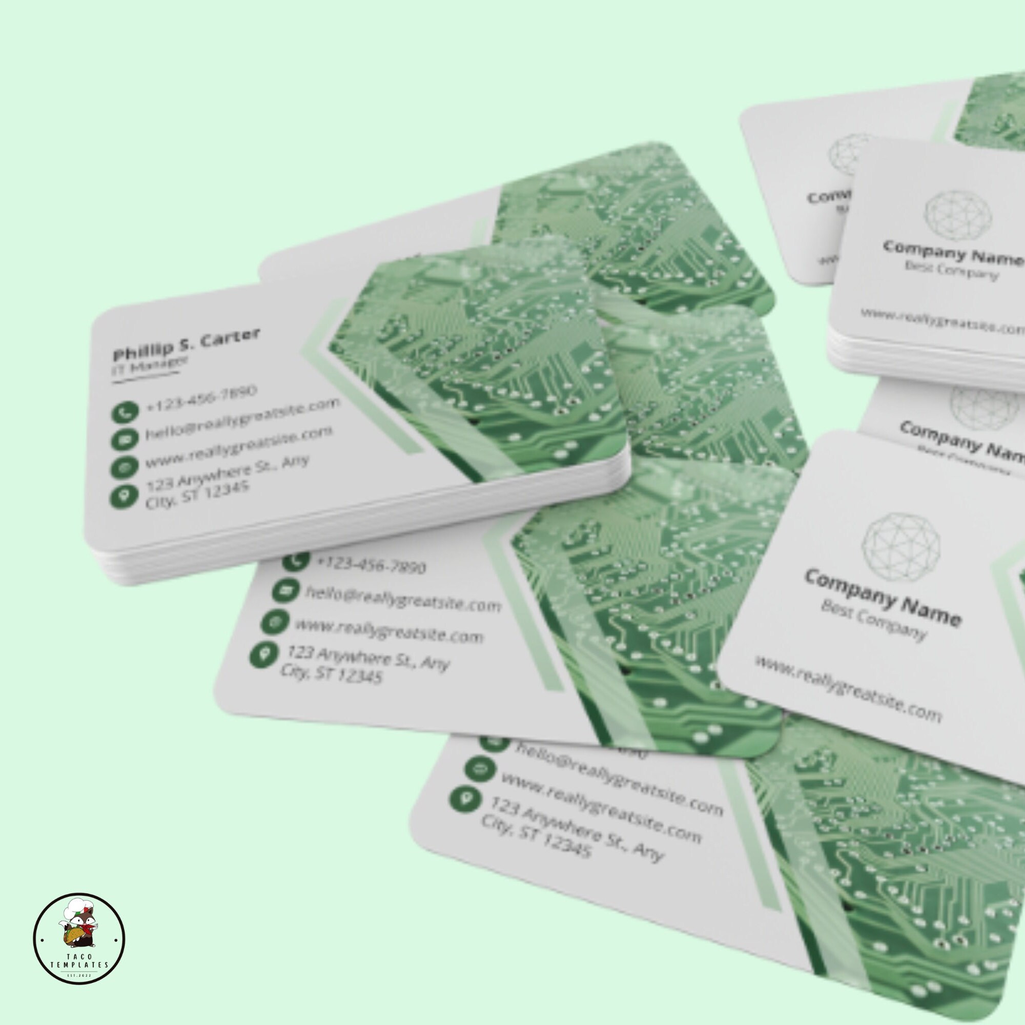 Modern Business Cards Template Rectangle Shape Custom - Etsy