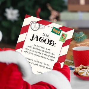 Delayed Present Letter From Santa, Custom Santa Note - Etsy