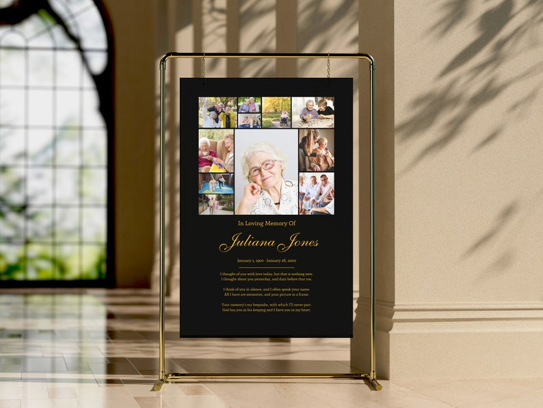 Memorial Tribute Posters, Collage Posters for Funerals, Celebration of ...