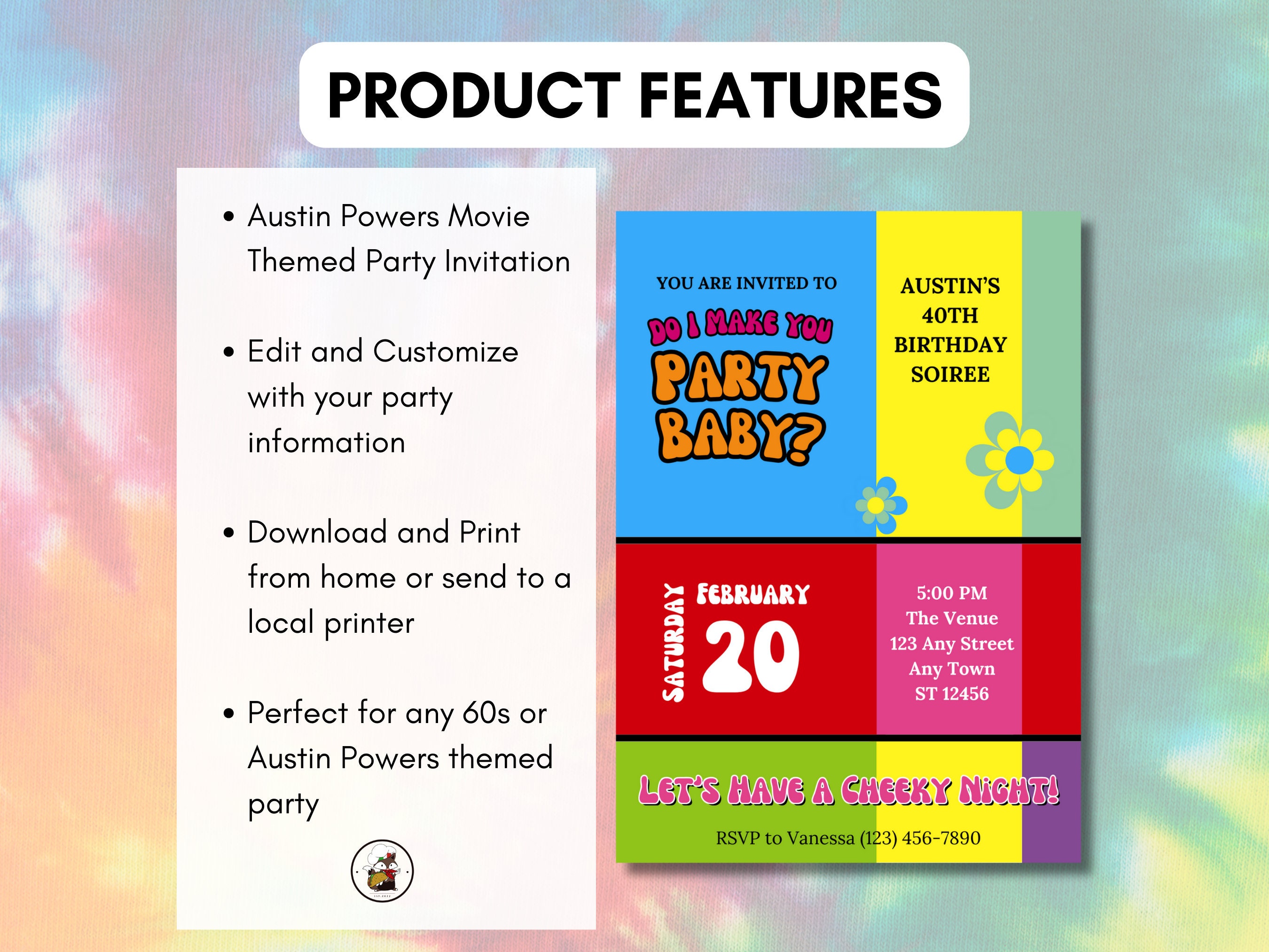 Austin Powers Party Invitation, 60s Themed Birthday Invite - Etsy