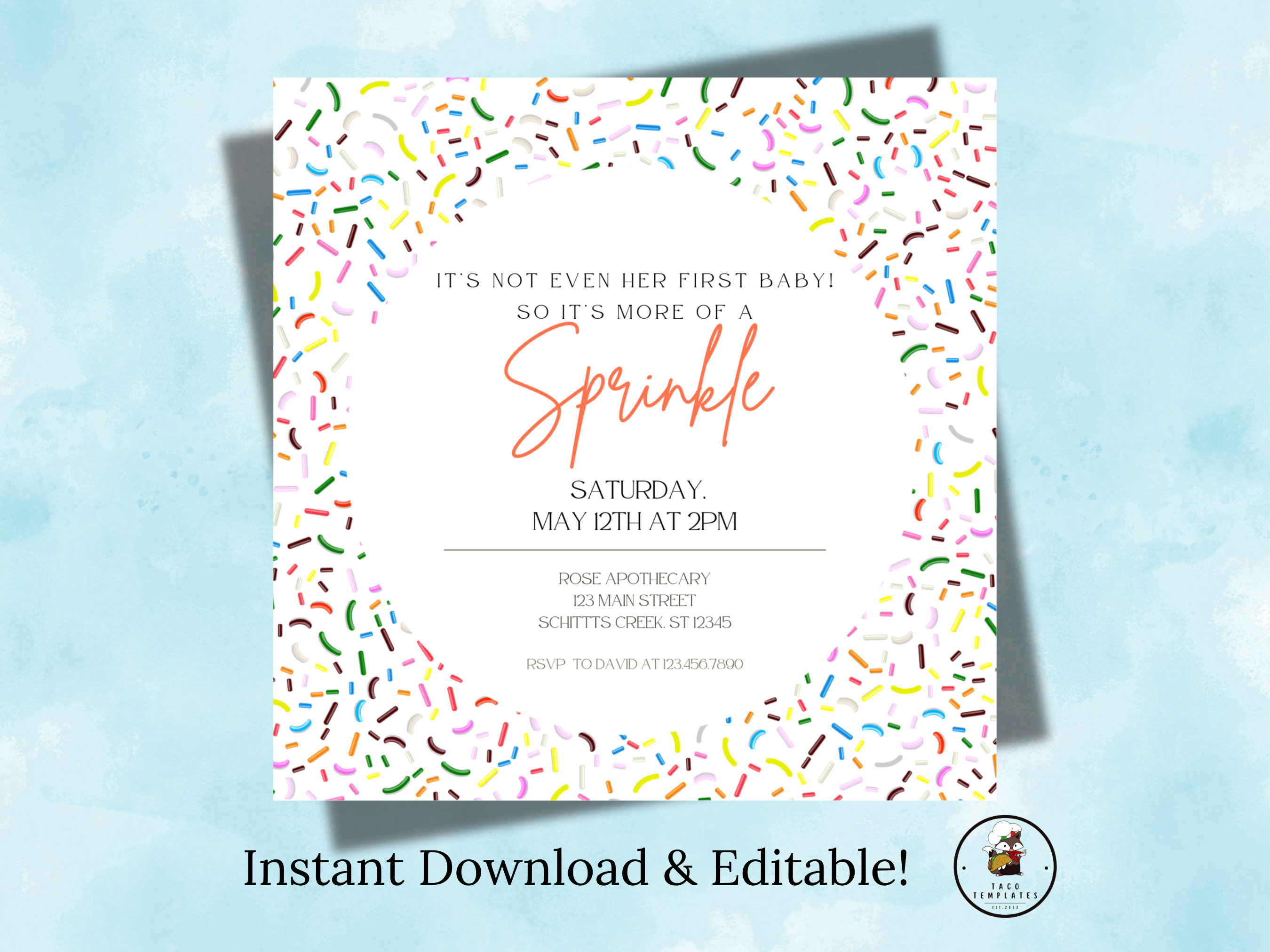 Schitt's Creek Baby Shower Invitation, Second Baby Shower Invite, Baby ...