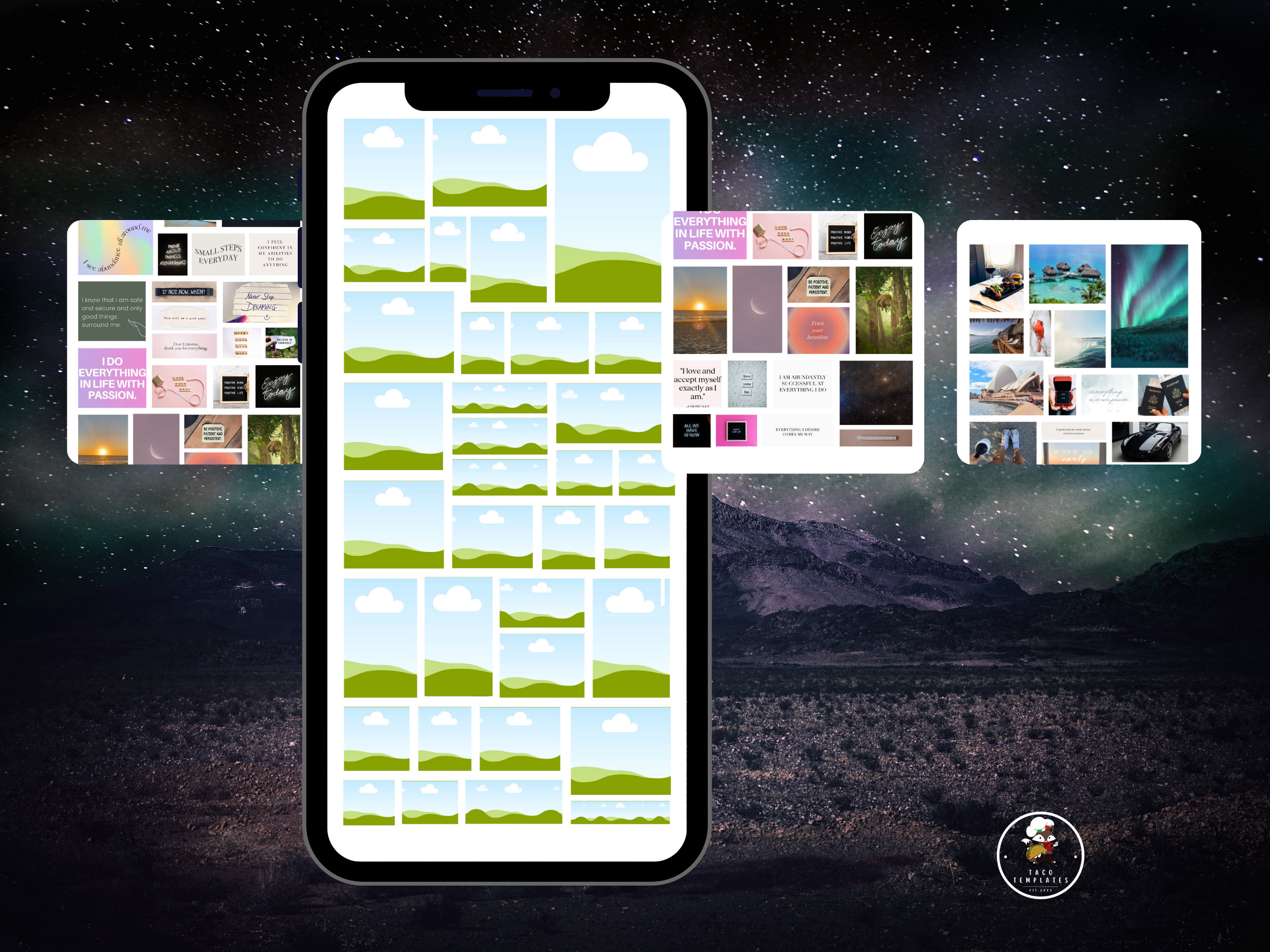 IPhone Vision Board Collage: Editable PDF Template (digital Download ...