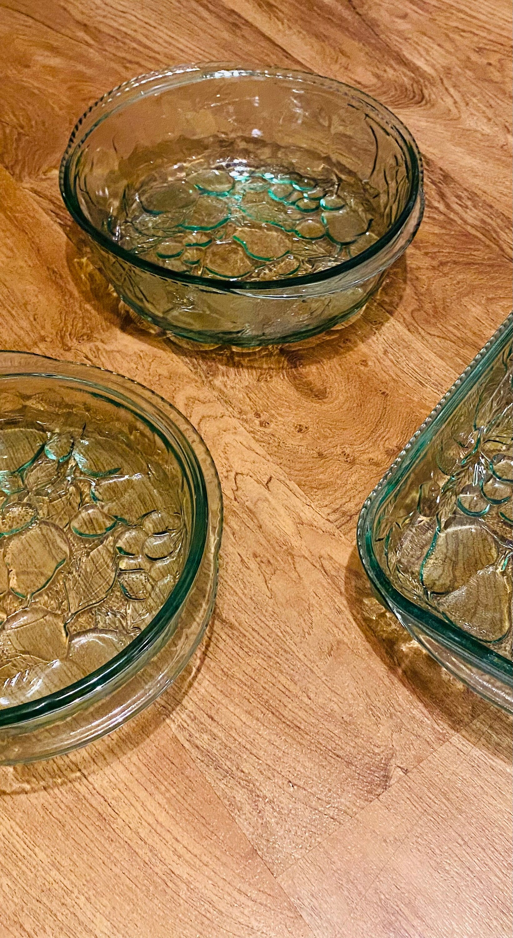 Libbey Orchard 3 Piece Green Glass Bakeware Set - Etsy