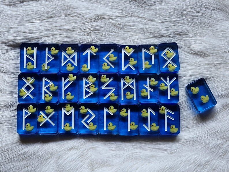 Rubber Ducky Resin Elder Futhark Rune Set | Divination | Homemade Runes ...