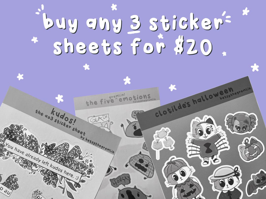 Mix and Match Sticker Sheet Bundle! | Choose Any 3 Sheets - Etsy