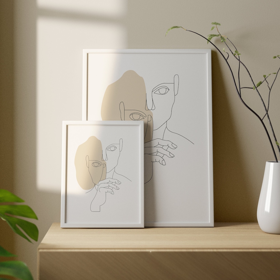 Custom Line Art Mid Century Wall Line Art One Line Drawing - Etsy