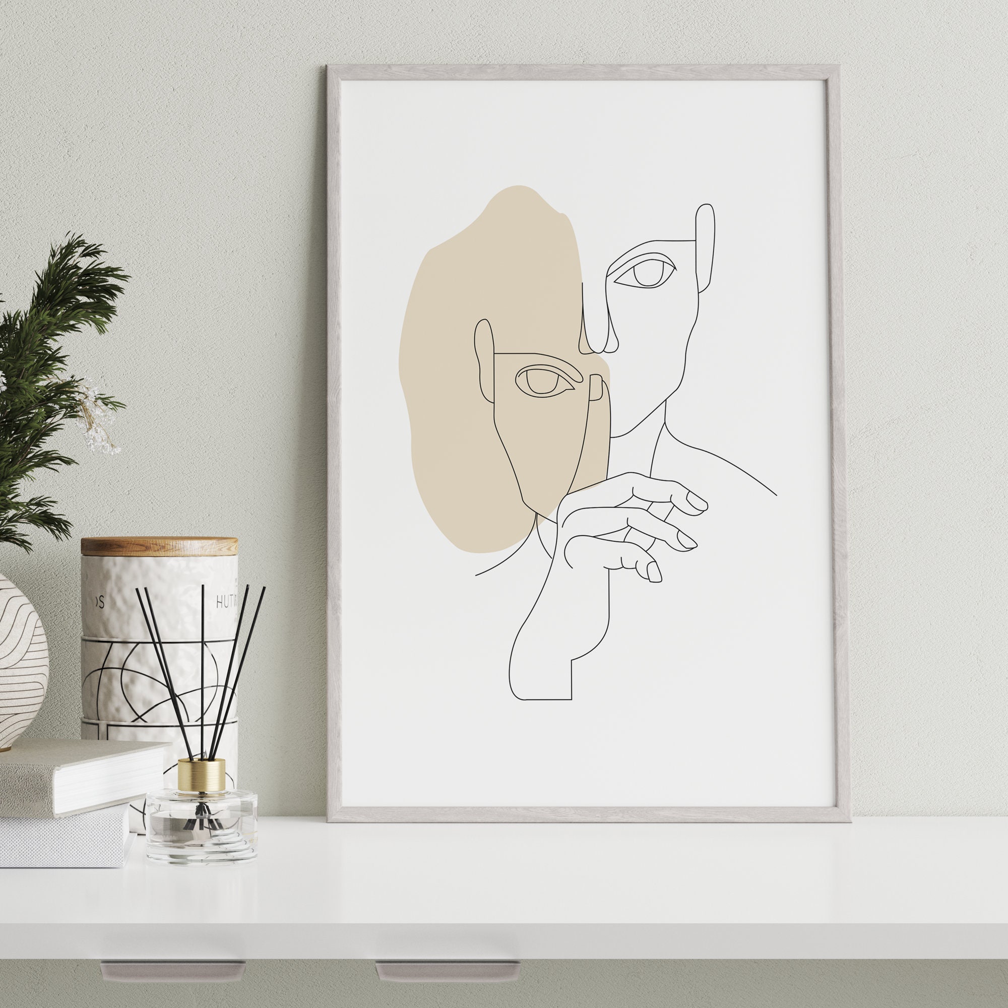 Custom Line Art Mid Century Wall Line Art One Line Drawing - Etsy