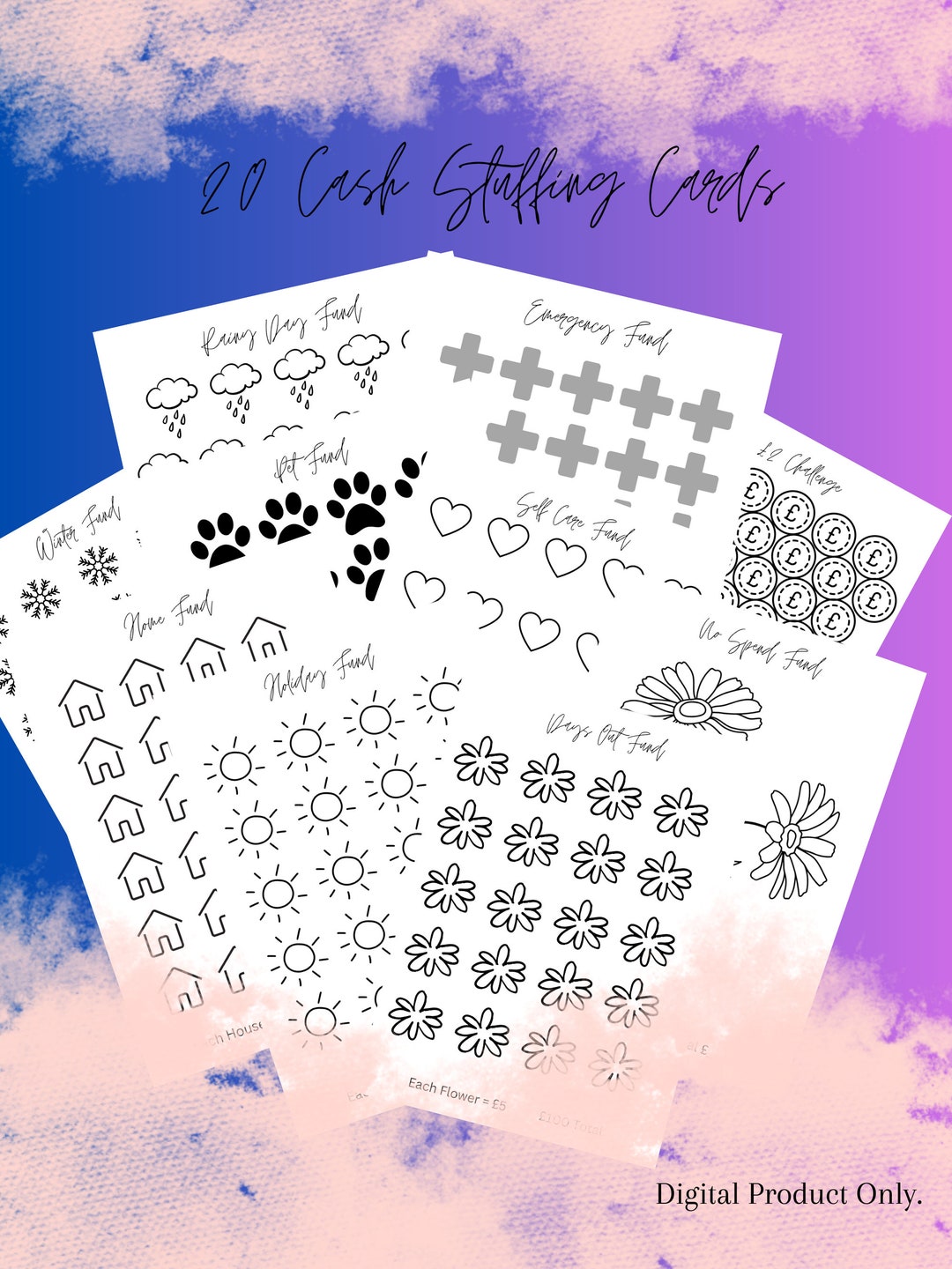 20 A6 Cash Stuffing Printable Saver Bundle - Etsy