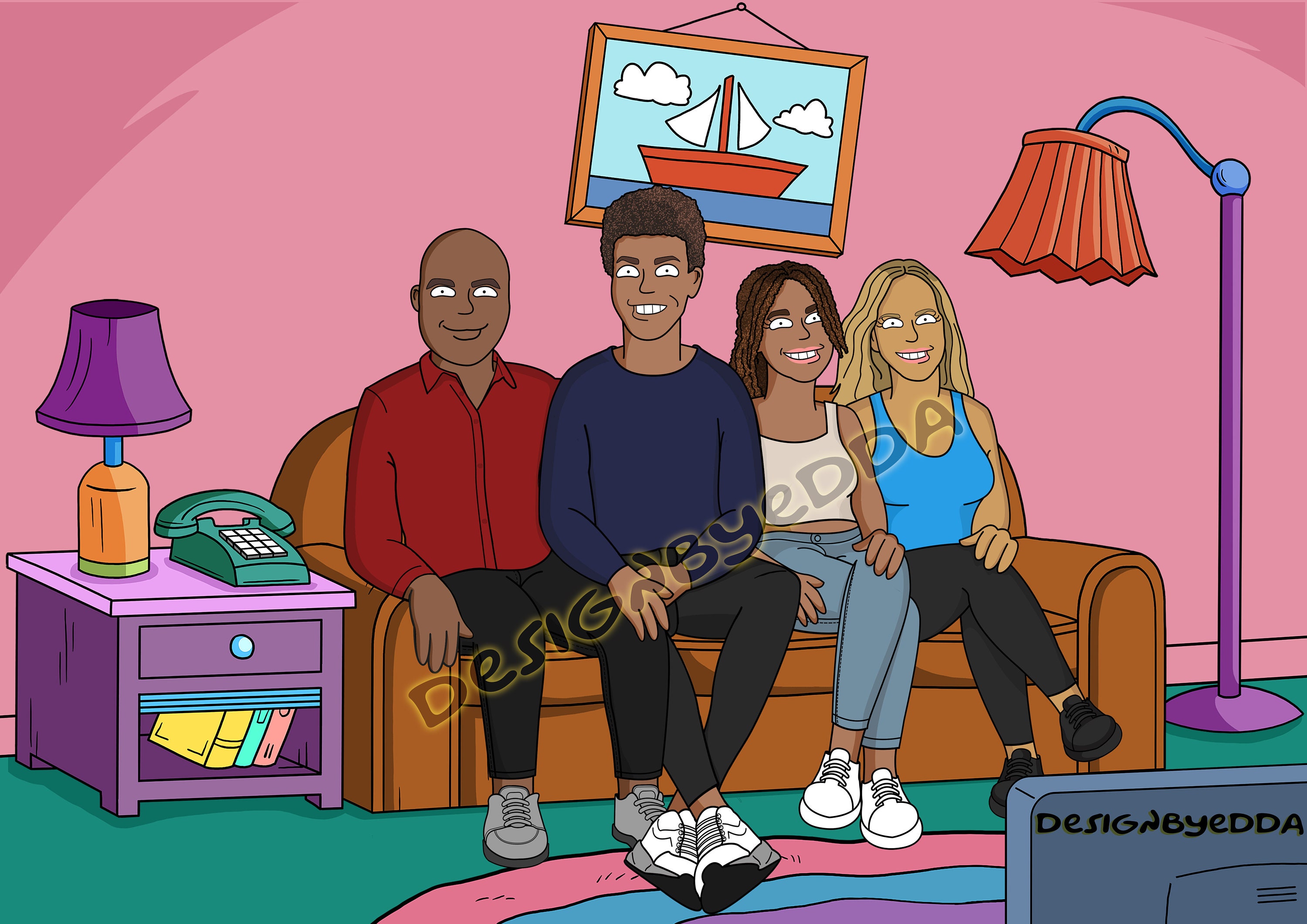 Simpsonized Simpsons Portrait Simpsonize Myself Simpsonize - Etsy