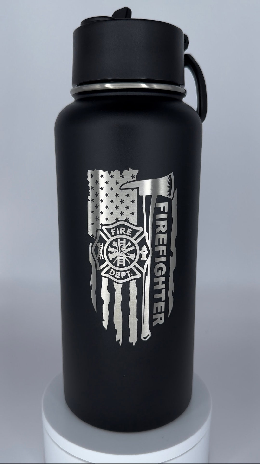 32oz Firefighter Water Bottle - Etsy