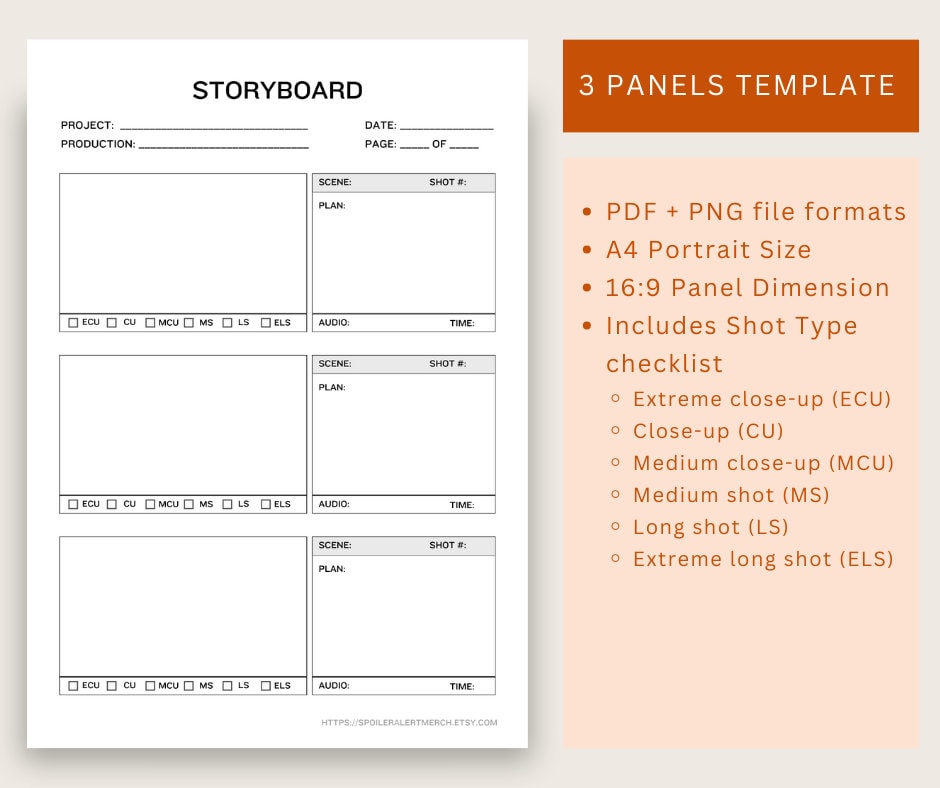 Printable Storyboard - A4 Portrait | Filmmaker, Director, Animator ...