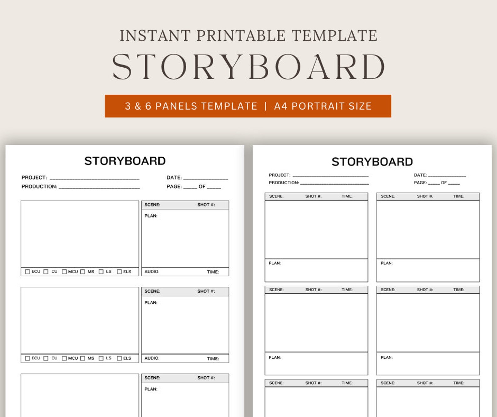 Printable Storyboard - A4 Portrait | Filmmaker, Director, Animator ...