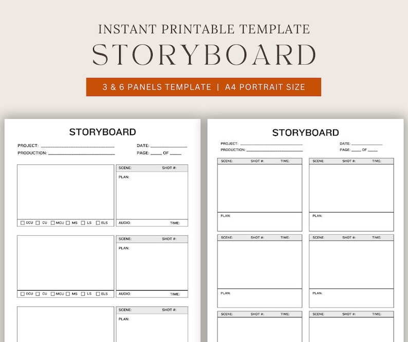 A4 Portrait Storyboard Template: Filmmaker, Animator, Vlogger (PDF ...