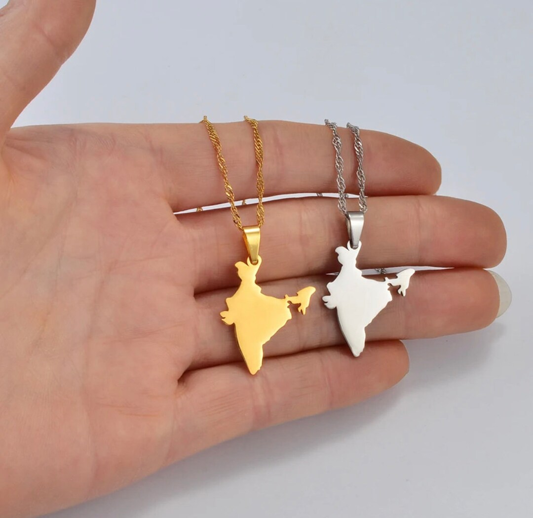 India Map Necklace Women Indian Pendant Necklace - Etsy