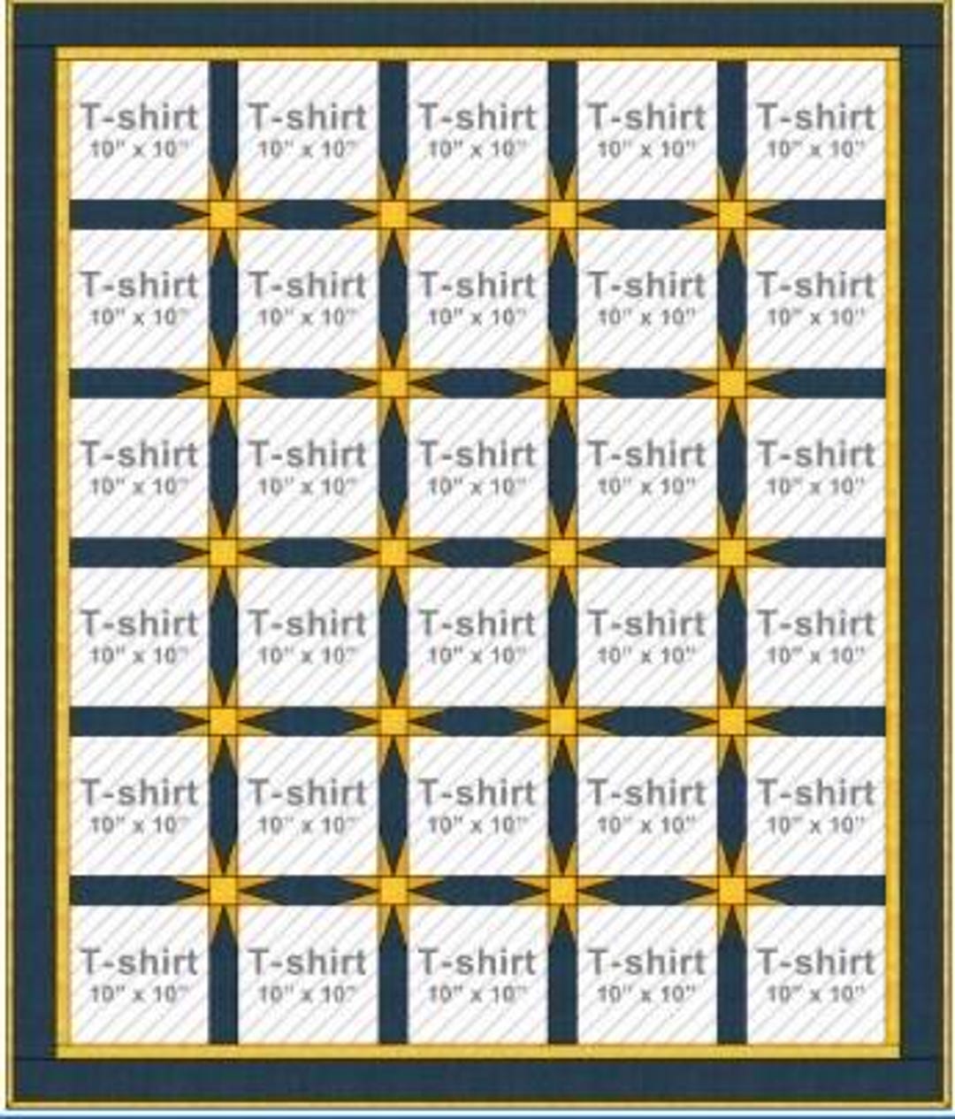 30 T-shirts Star Sashing Quilt - Etsy