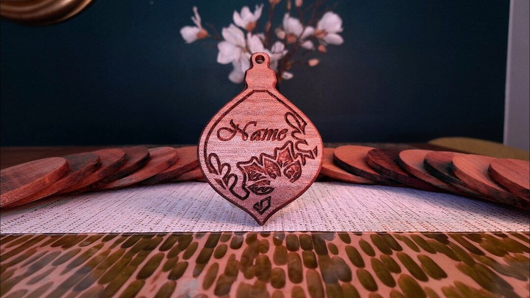 Flower Christmas Ornament / Personalized CNC Carve / Custom - Etsy