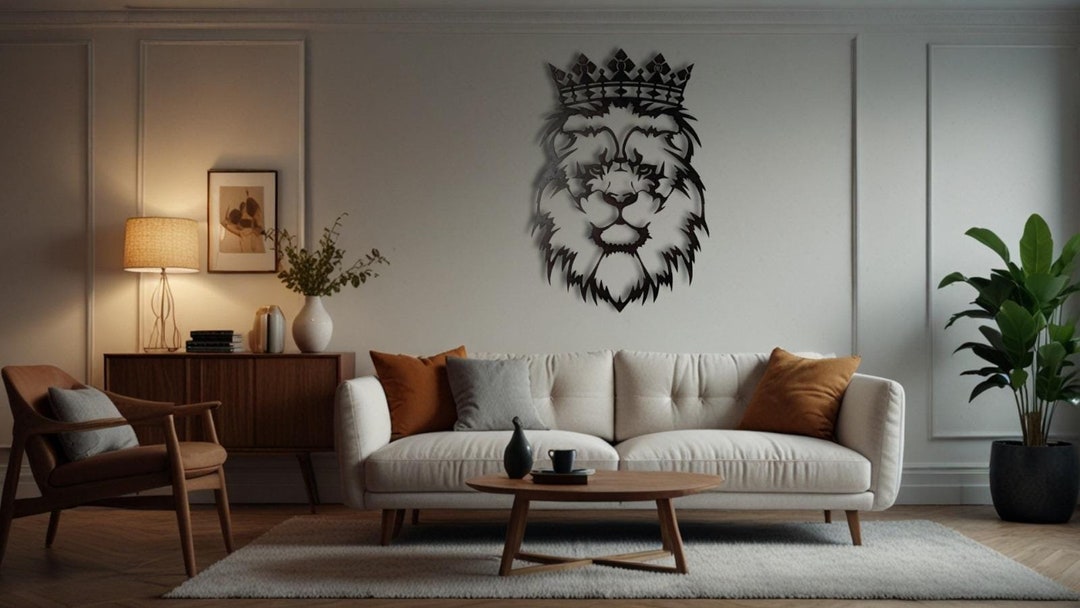 Lion Head Metal Wall Decor, Animal Wall Hangings,handcrafted Lion Art ...