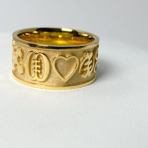 Custom Gold Adinkra Wedding Band - Etsy