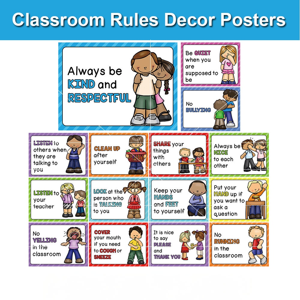 Printable Classroom Rules Flashcards, Daycare Rules, Classroom Rules, Posters Download PDF ...