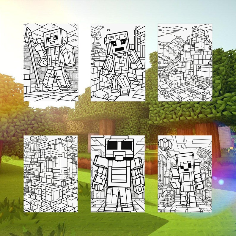 50 Minecraft Coloring Pages Minecraft Coloring Book for Kids - Etsy ...