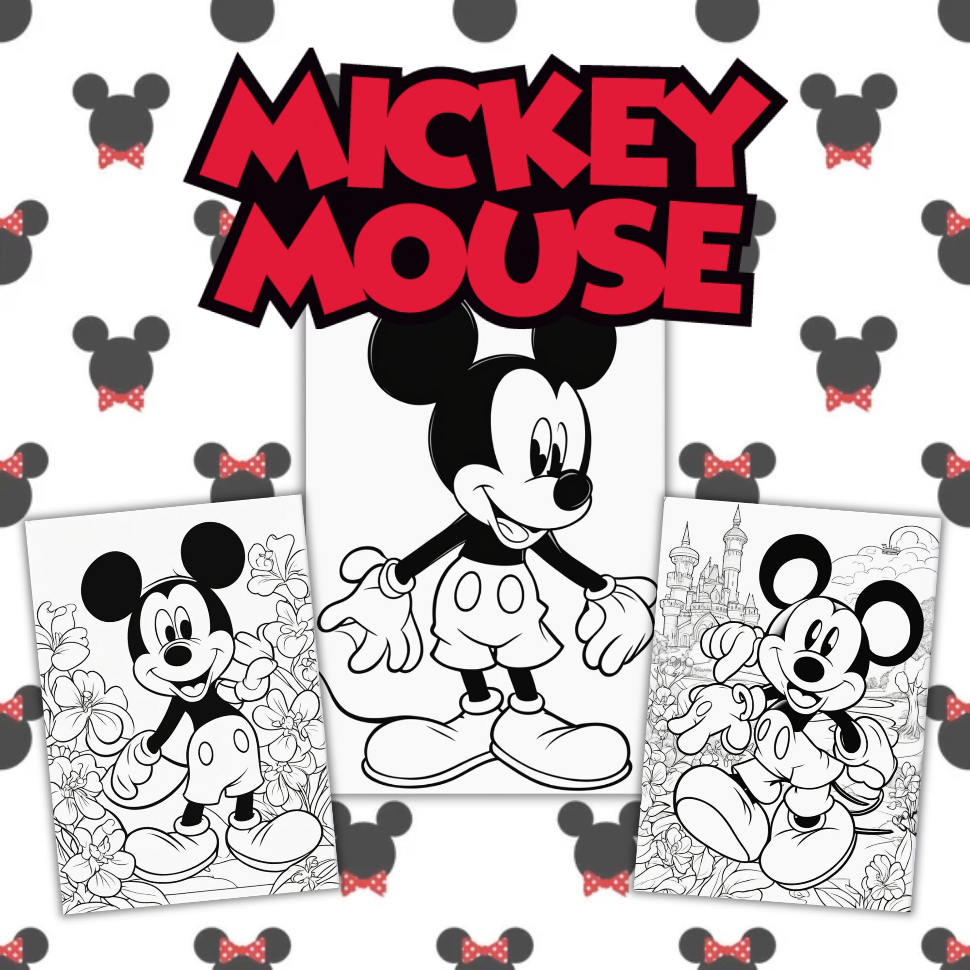 Mickey Mouse Clipart Black And White