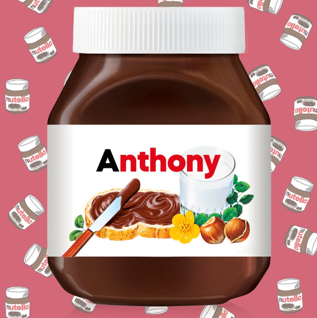 Fichier numérique d'étiquette de pot de NUTELLA imprimable personnalisé ...