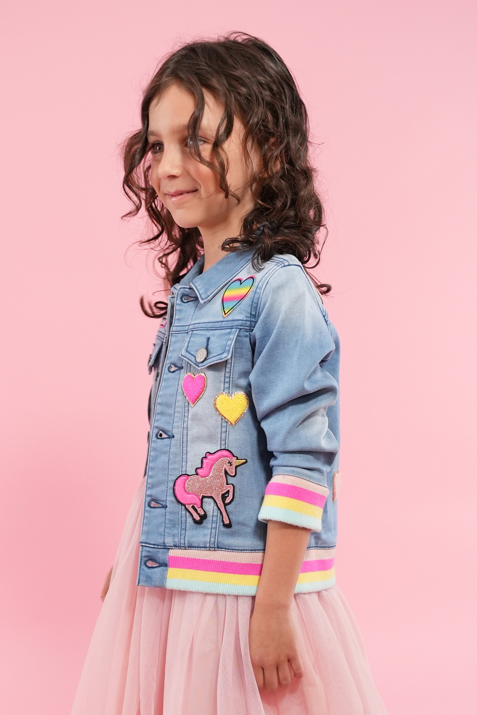 Unicorn Rainbow Custom Kids' Denim Jacket | Chenille Patches ...