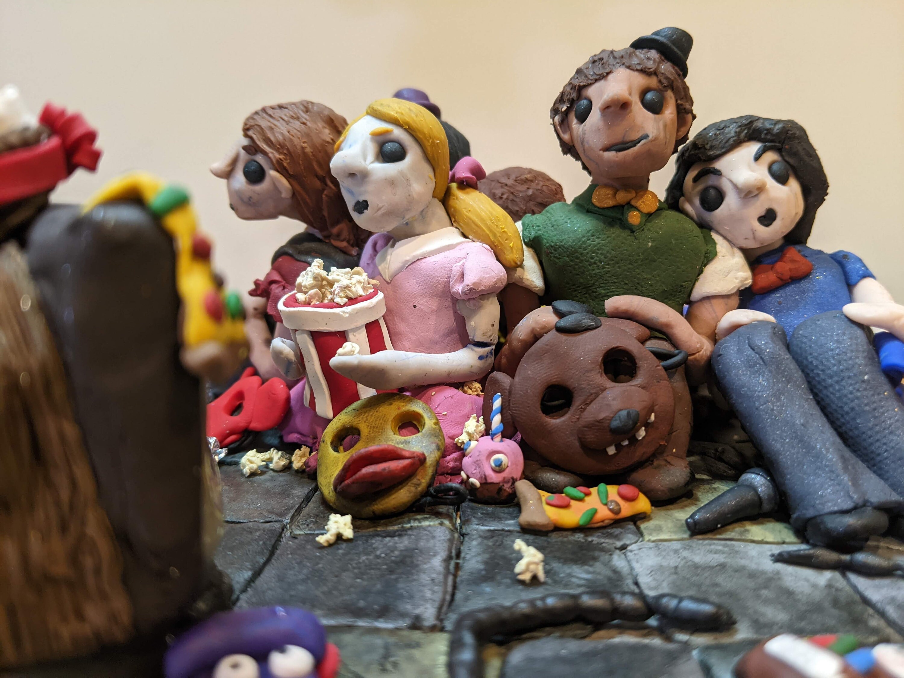 Movie Night FNAF: Polymer Clay Sculpture - Etsy
