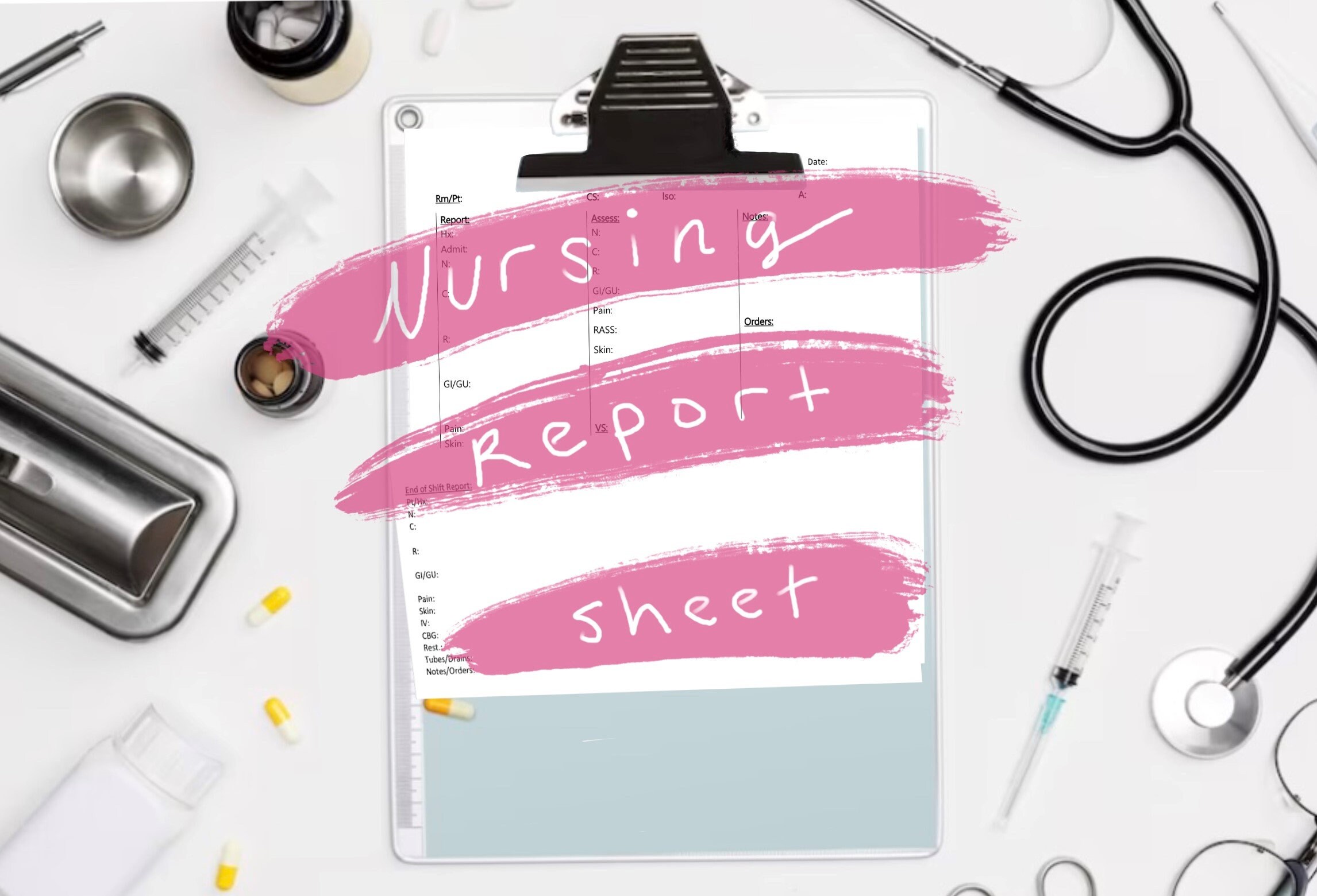 Nursing Report Sheet & Shift Organizer (digital Download) LTACH ICU Med ...