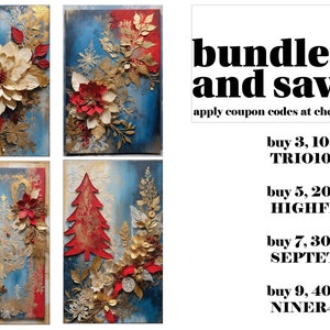 Paper Poinsettia Christmas Digital Page Bundle: Vintage Poinsettias ...