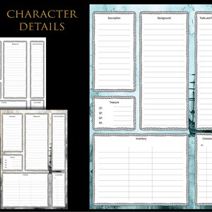 Dnd Character Sheet 5e Printable Accessory - Nautical Pirate Theme - Etsy